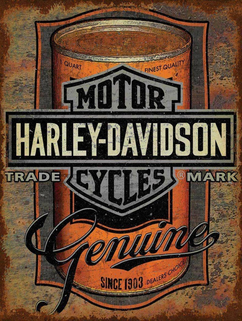 Harley Davidson Genuine Motor Oil Can 16" Heavy Duty USA Made Metal ...