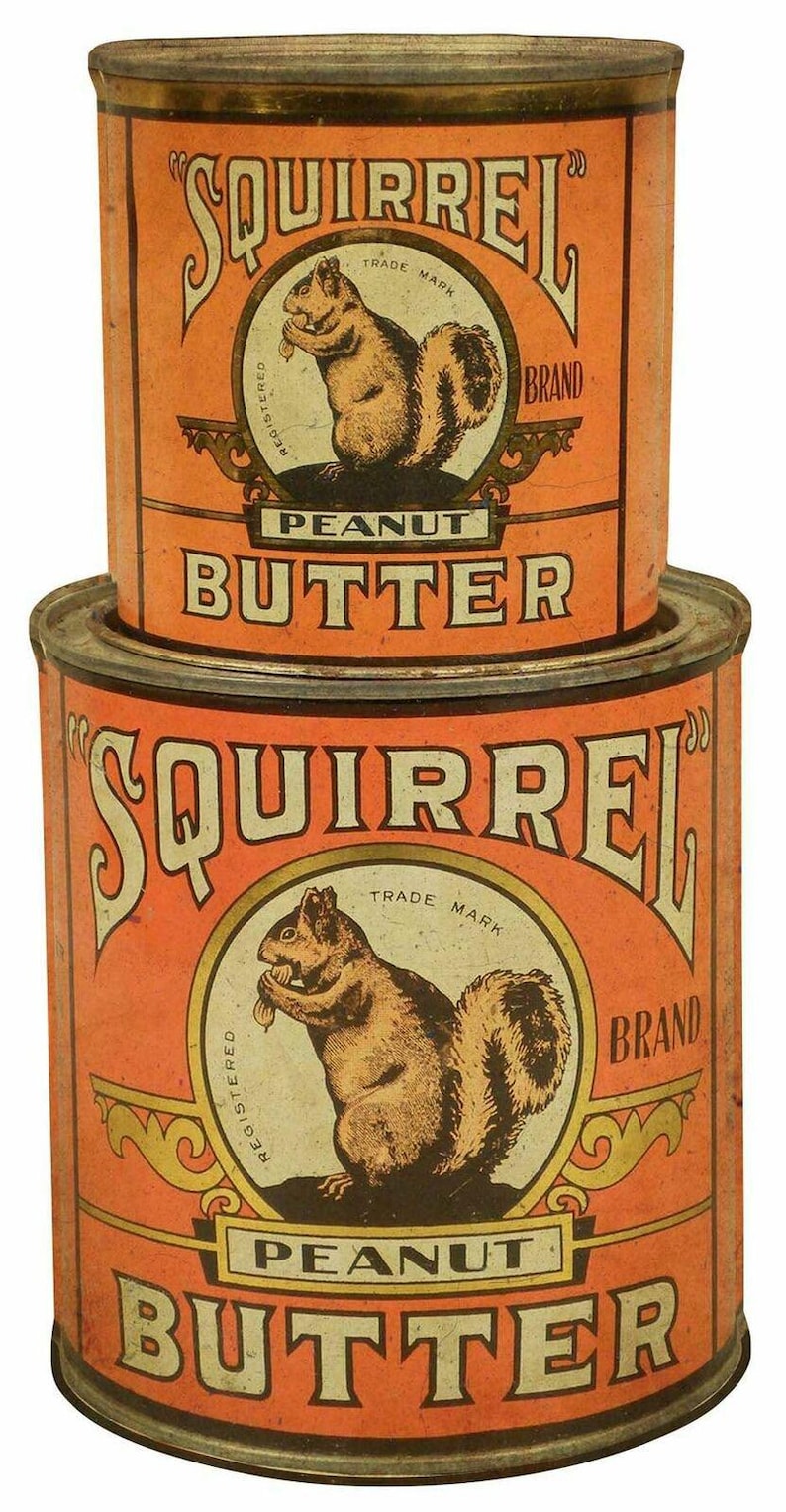 Squirrel Brand Peanut Butter Stacked Cans 24" Heavy Duty USA Made Metal ...