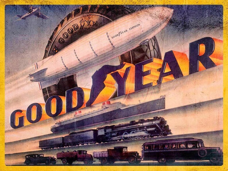 Goodyear Blimp Zeppelin Boat Car Train Truck 16 Heavy Duty USA Metal ...