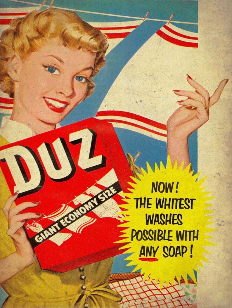 Duz Giant Economy Size Laundry Soap 16" Heavy Duty USA Made Metal ...
