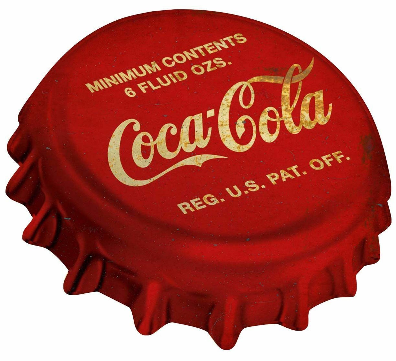 Coca Cola Red White Bottle Cap 17 Wide Heavy Duty USA Made Metal Soda ...