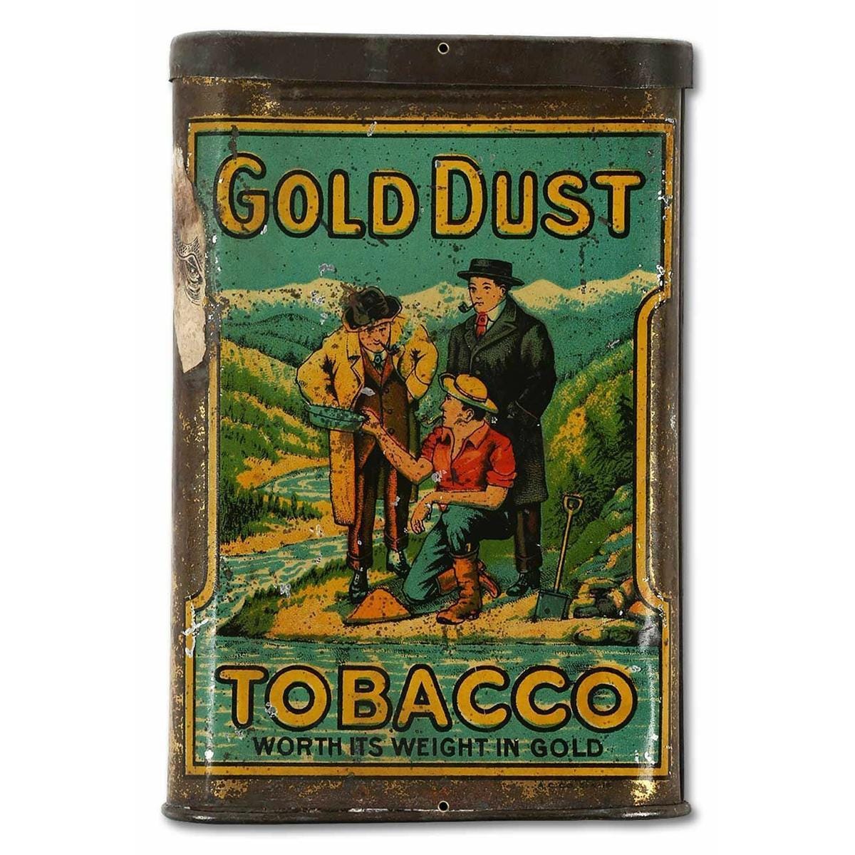 Gold Dust Tobacco Tin Shaped 18" Heavy Duty USA Made Metal Advertising ...