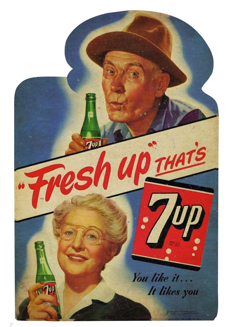 Fresh up That's 7up Grandparents 23 Heavy Duty USA Made Metal Soda Pop ...