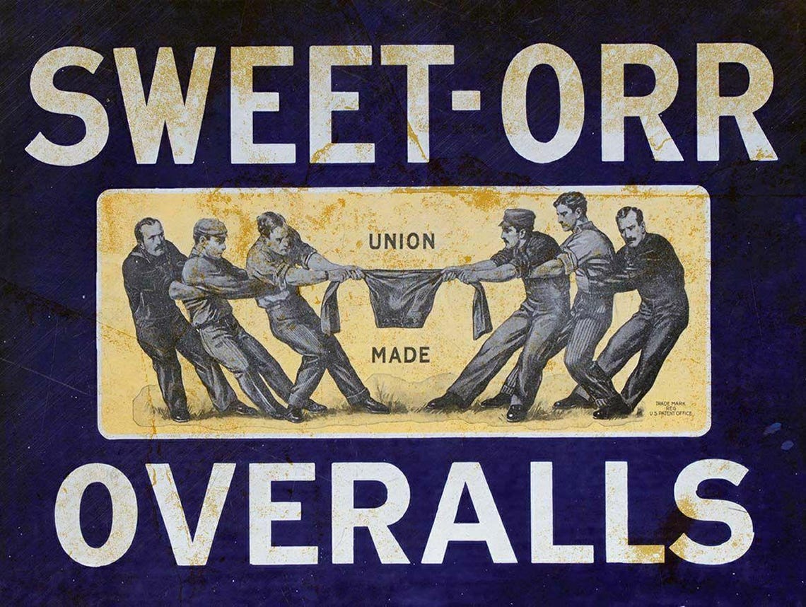 Sweet Orr Overalls Union Made Clothes 16" Heavy Duty USA Made Metal ...
