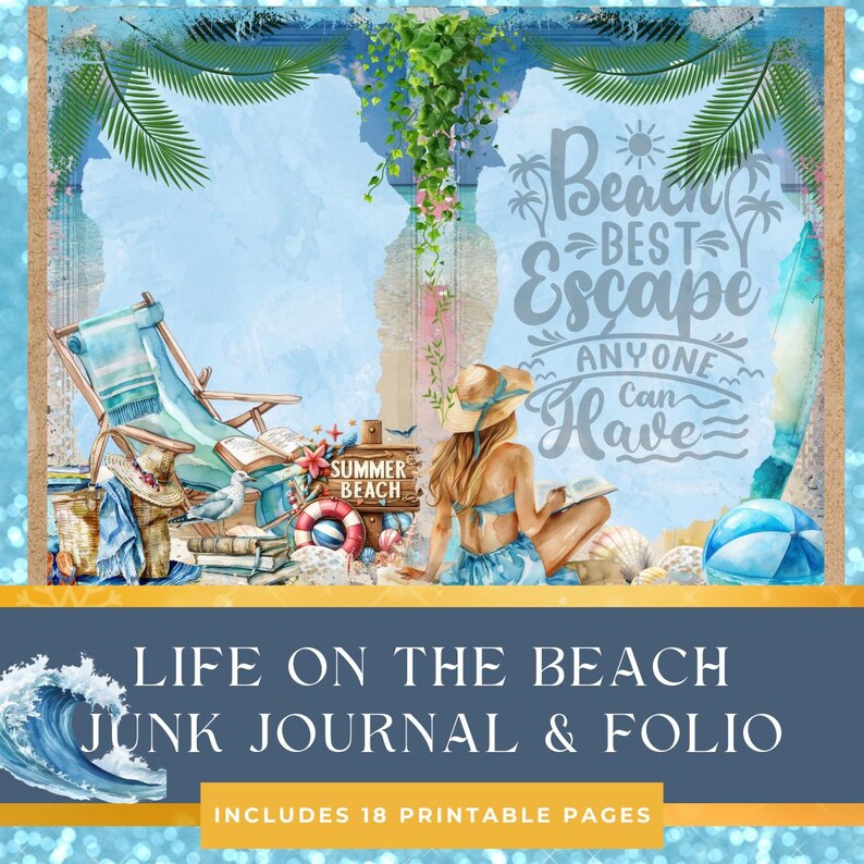 Life at the Beach Junk Journal Kit & Folio | 18 Pages Digital Download ...