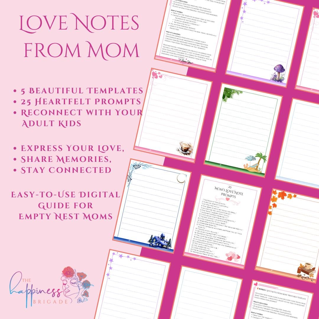 Empty Nest Mom's Love Note Templates Stay Connected With Adult Children ...