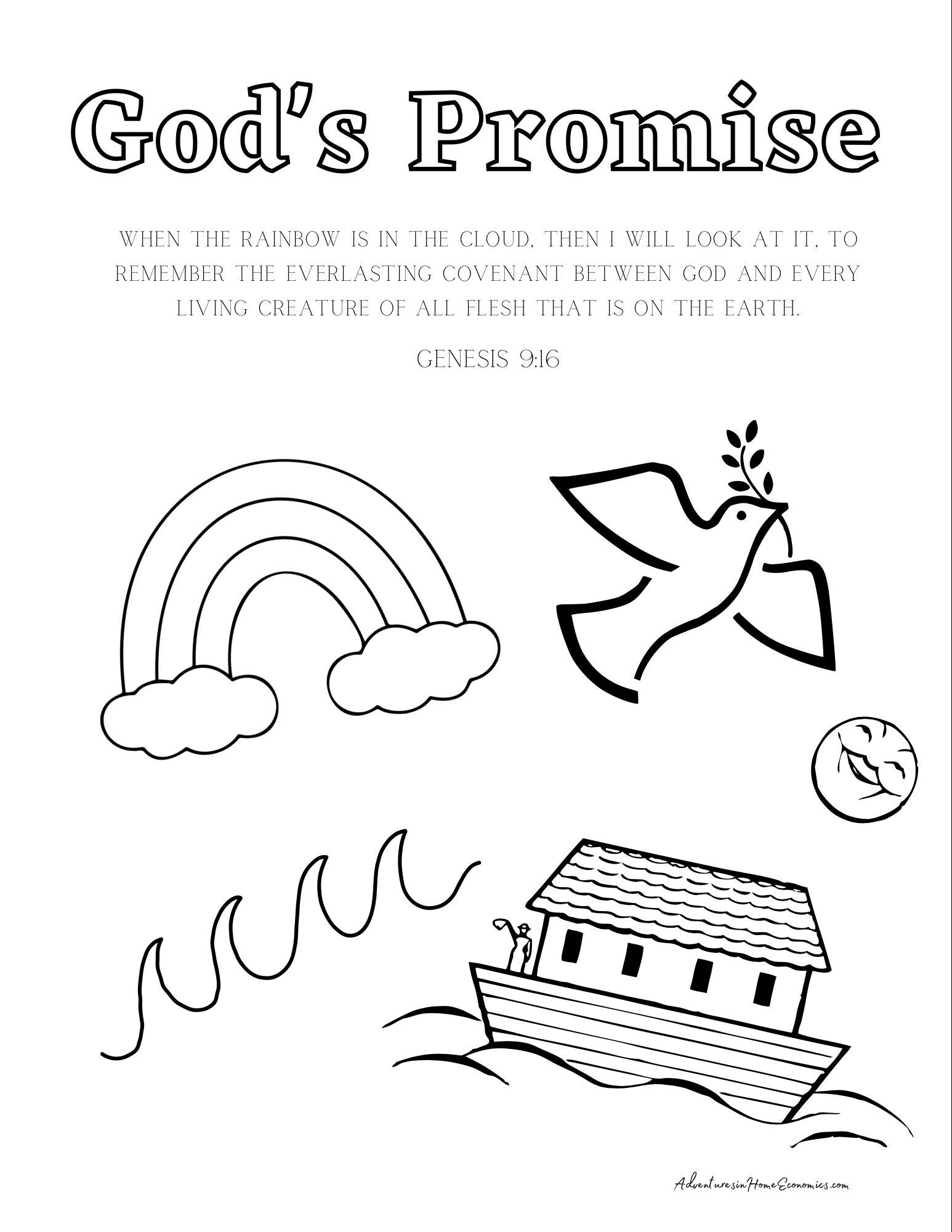 God's Promises (noah's Ark)/bible Verse Printable - Etsy