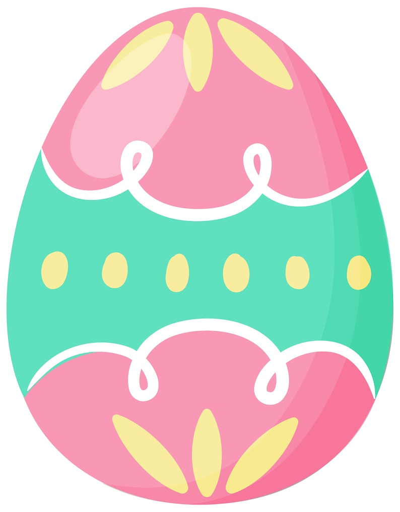 28 Easter Egg Clipart Designs: PNG & SVG. Spring Clipart, Cute Easter ...