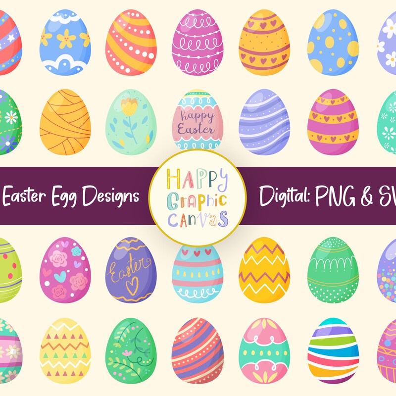 Easter Egg Clipart - Etsy