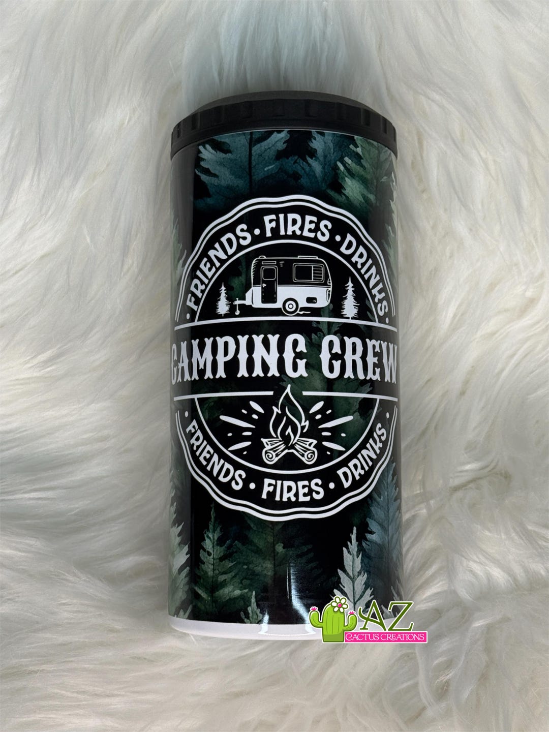 Camping Crew 4-in-1 Can Cooler – Friends Fires Drinks Design - Etsy