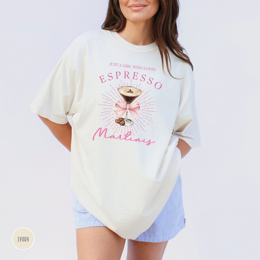 Espresso Martini Pink Bow Shirt Coquette Top Cinnamon Girl Tees Preppy ...