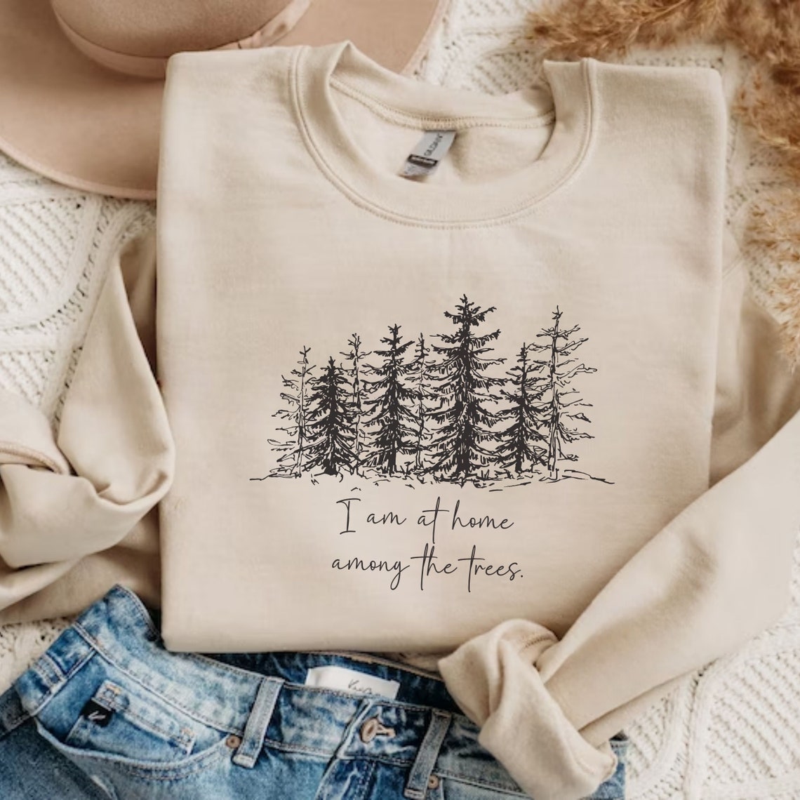 Pine Tree Sweatshirt Mountains Sweatshirt Nature Lover Gift Nature ...
