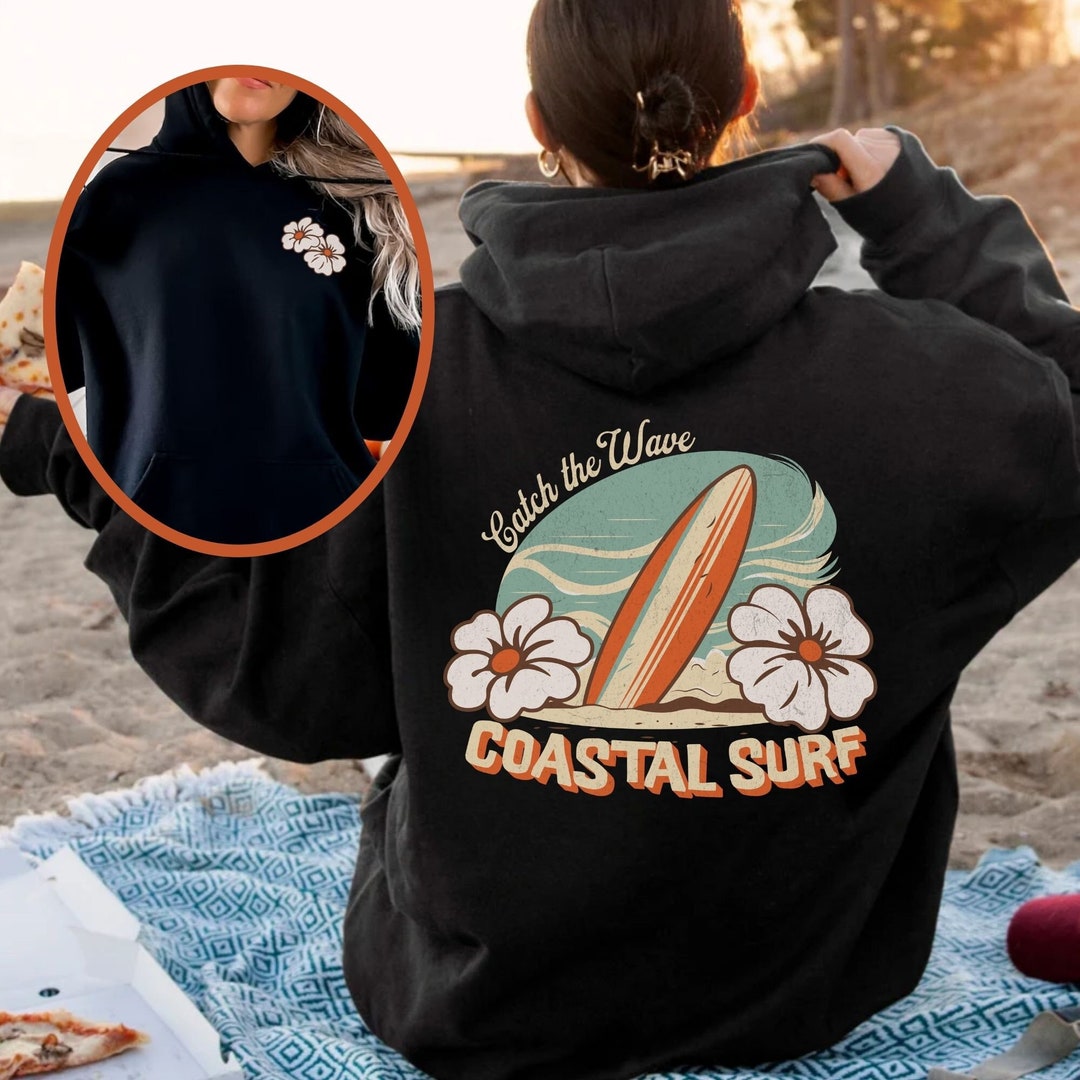 Ocean Inspired Style Beachy Sweatshirt Ocean Beach Hoodie Hibiscus ...