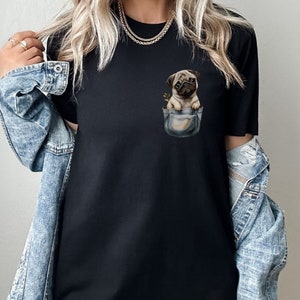 Cute Pug Pocket Shirt, Pug T Shirts, Pugs Shirt, Pug Gifts, Pugging ...