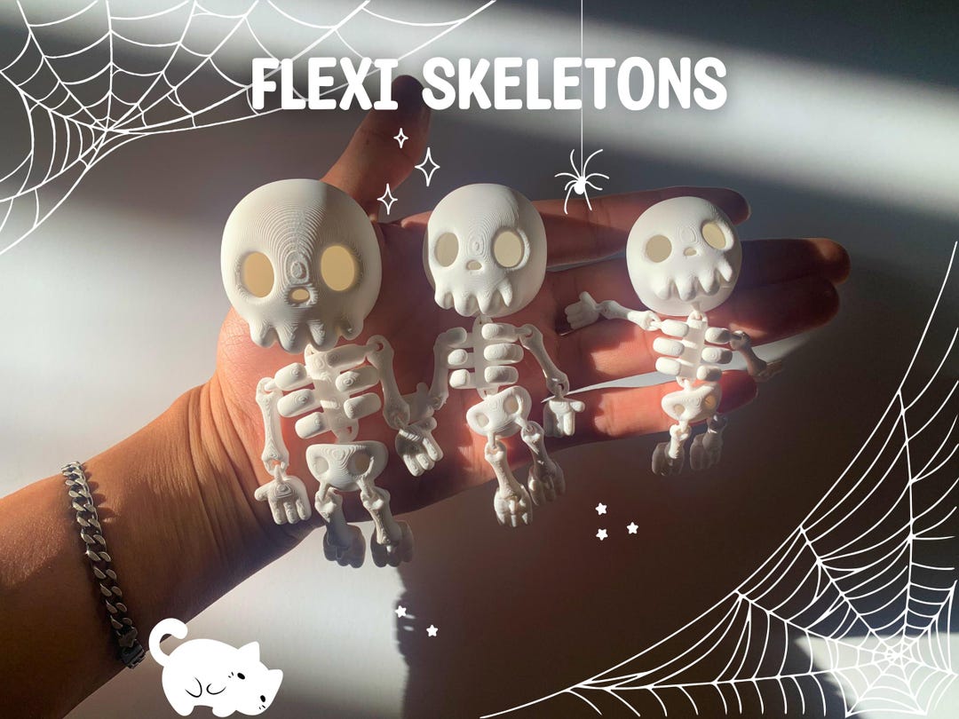 Articulated Flexi Skeleton Fidget: 3D Printed Halloween Decor - Etsy