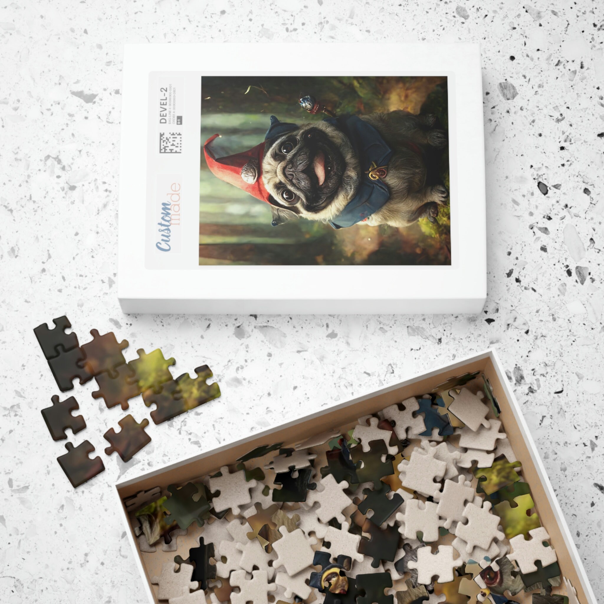 Pug Dressed as a Gnome Dog Pet Jigsaw Puzzle - Etsy