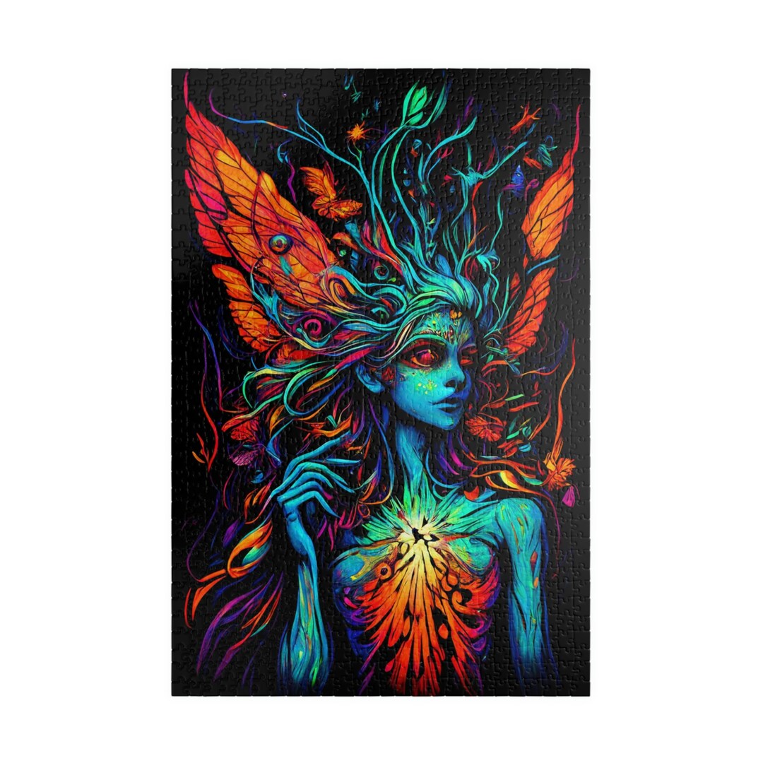 Psychedelic Forest Fairy in the Style of Van Gogh Puzzle - Etsy