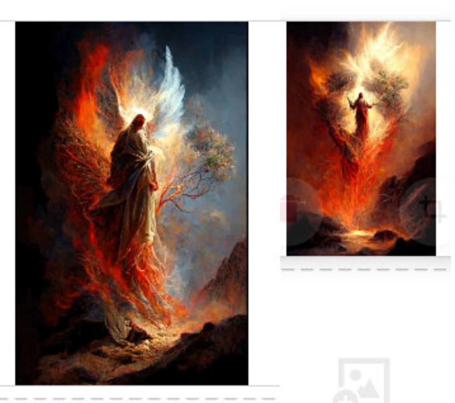 Angels Christian Art (2) Pack (moses Burning Bush Angels) - Instant ...