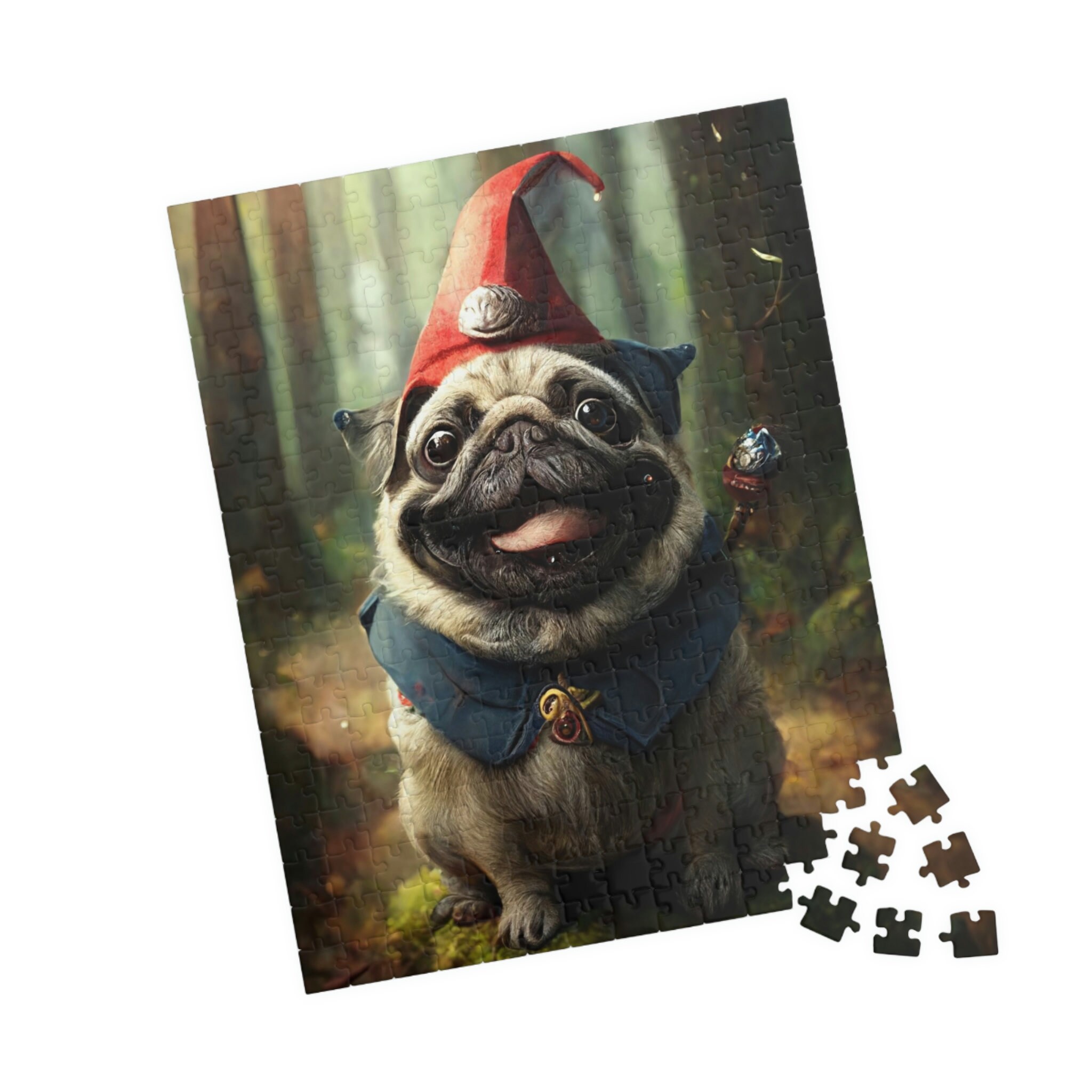 Pug Dressed as a Gnome Dog Pet Jigsaw Puzzle - Etsy