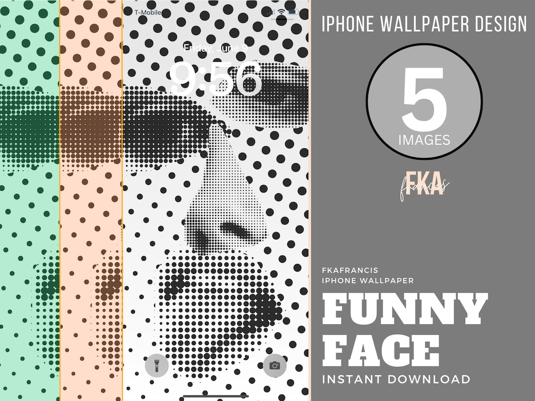 FUNNY FACE | 5x iPhone Wallpaper Design in Five Color Variations ...
