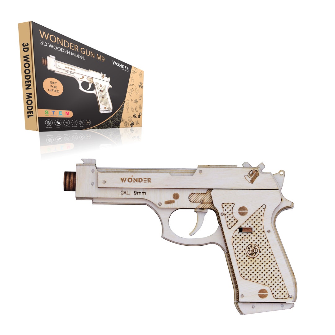 Wooden Rubber Band Toy Gun M9 - Etsy