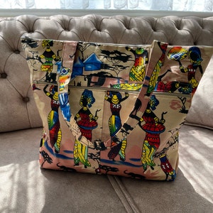 Handcrafted Tote Bag, Capulana, Ankara Fabric, Wax Print African Fabric ...
