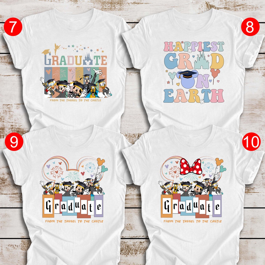Disney Graduation 2024 Shirt, Disney Characters Graduate Shirt, Disney ...