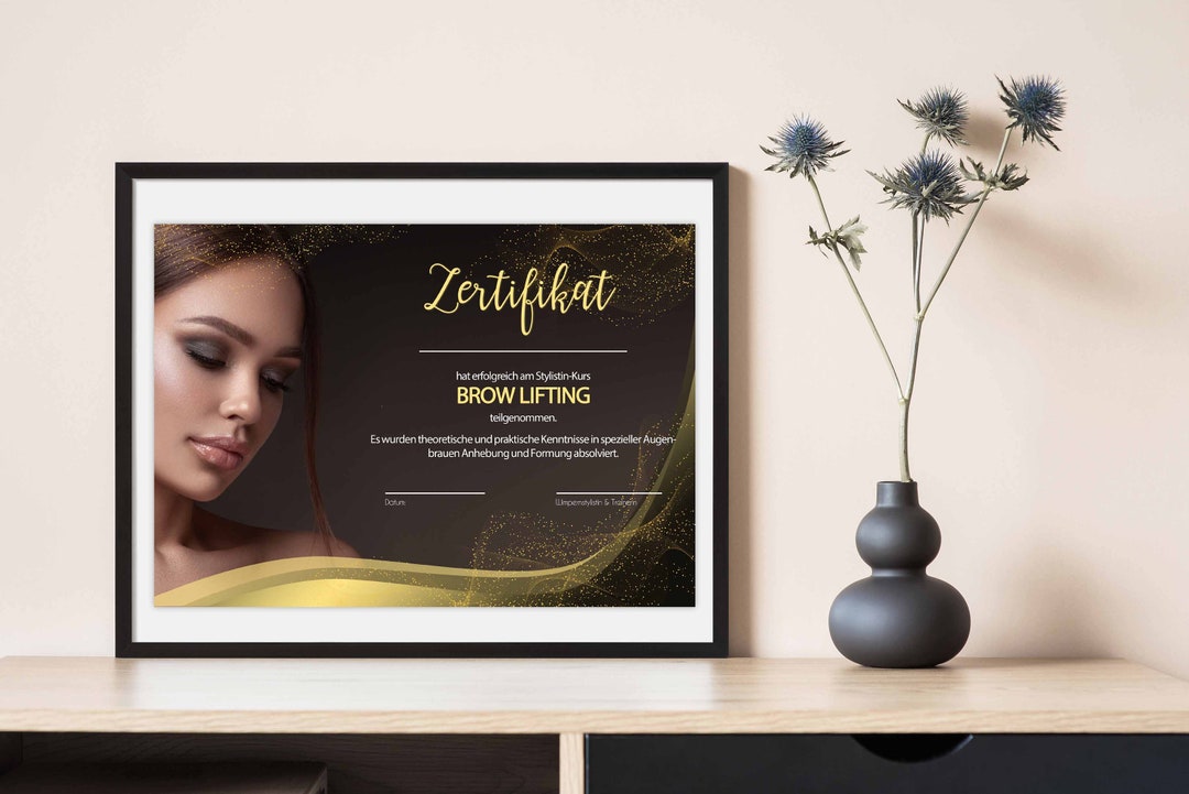 Brow Lifting, Printed Matter A3, Certificate of Completion, Certificate ...