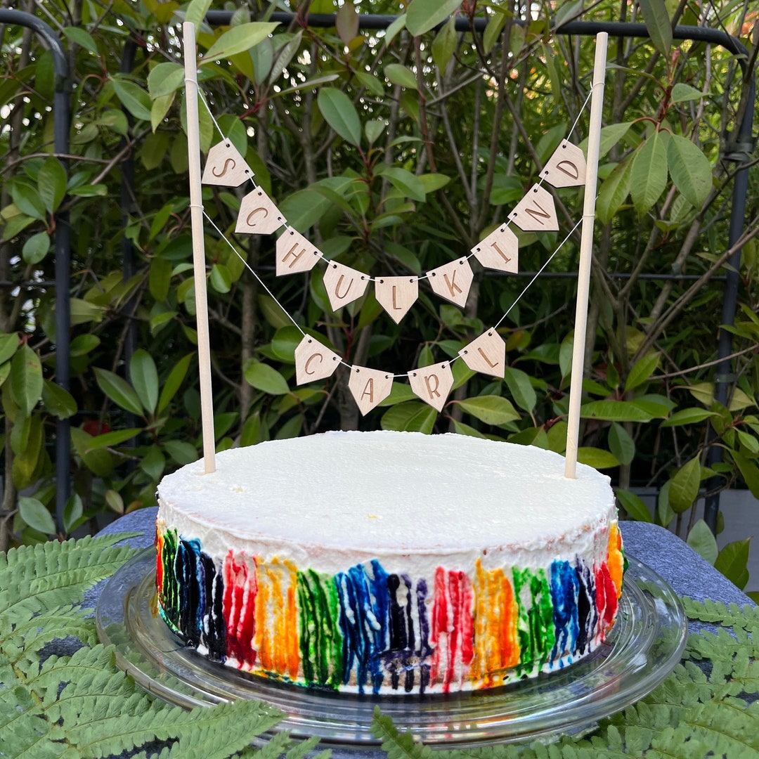 Garland Cake Topper for School Enrollment Pennant Chain for the Start ...