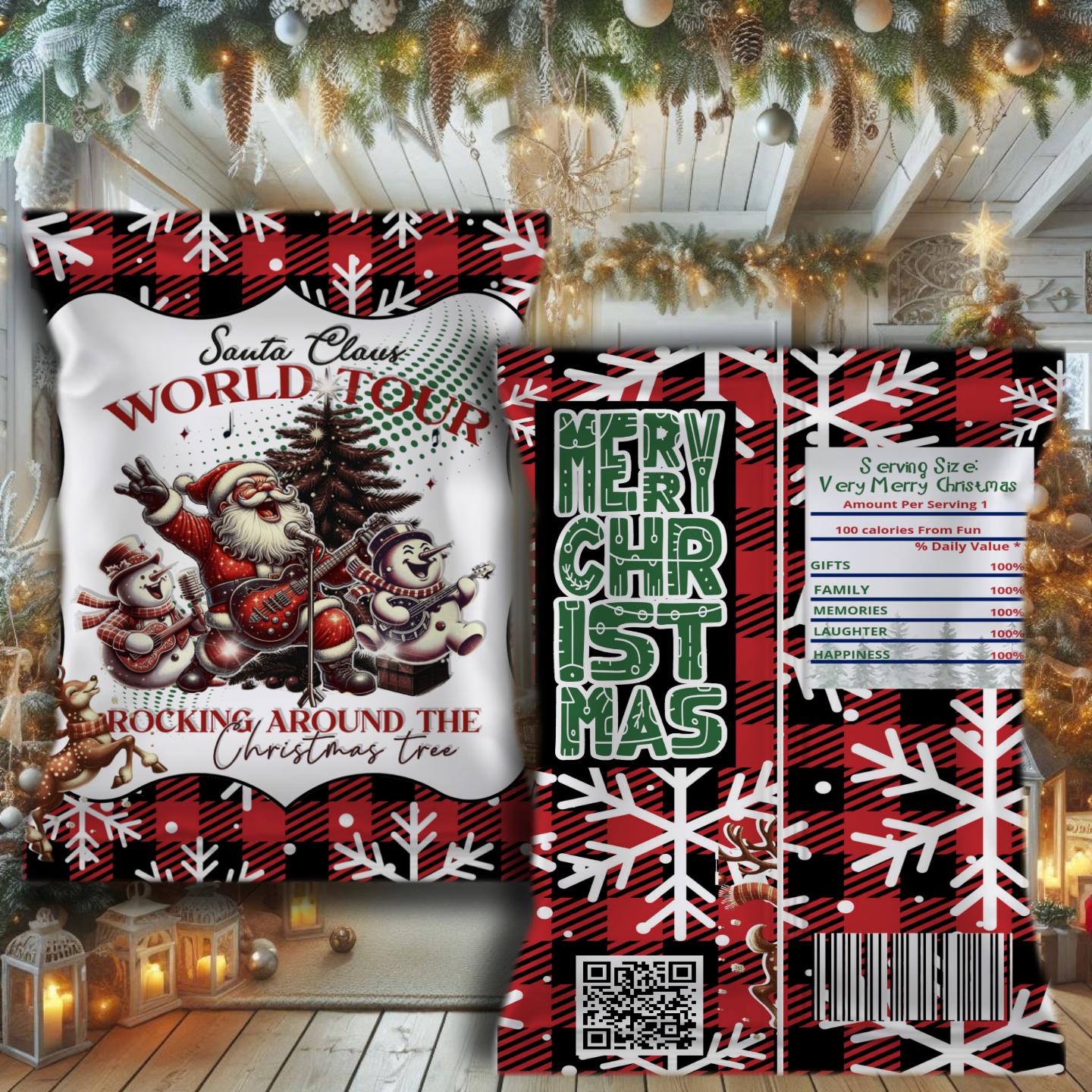 Christmas Chip Bags | Party Favor | Stocking Stuffer | Cute Santa ...