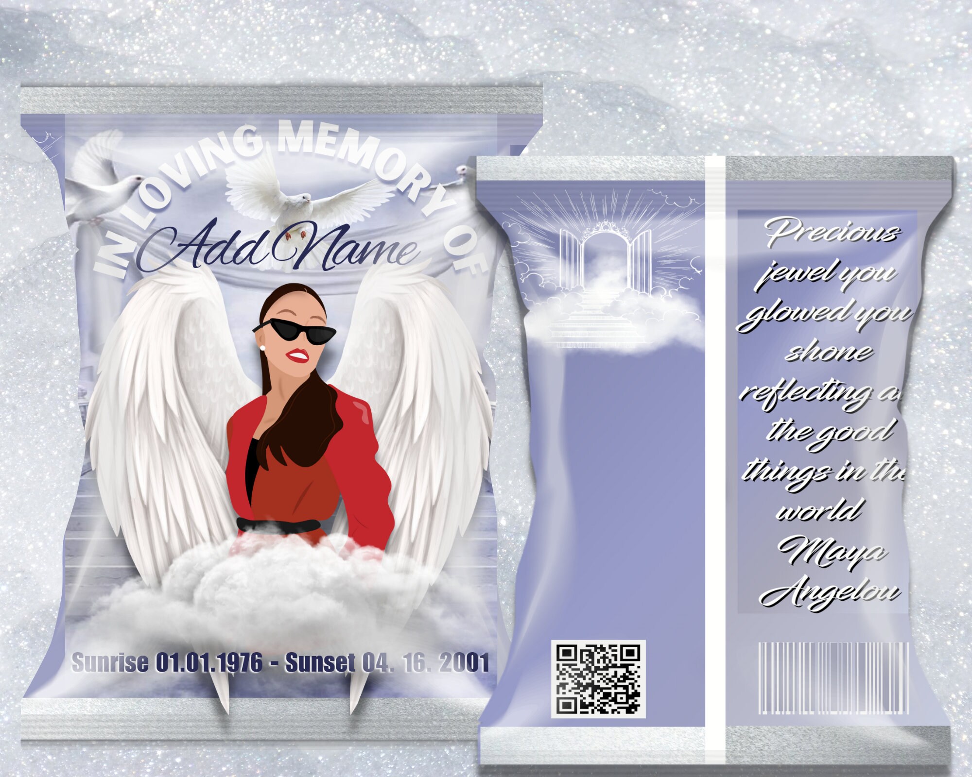 Memorial Favors | Settings | Funeral | Custom Snack Wrapper | Chip Bags ...