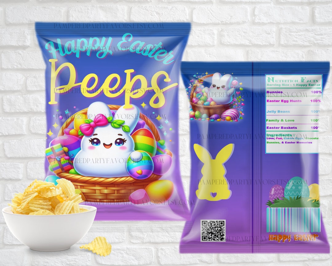 Easter | Peeps | Chip Bags | Printable Chip Bag | Easter Basket Filler ...