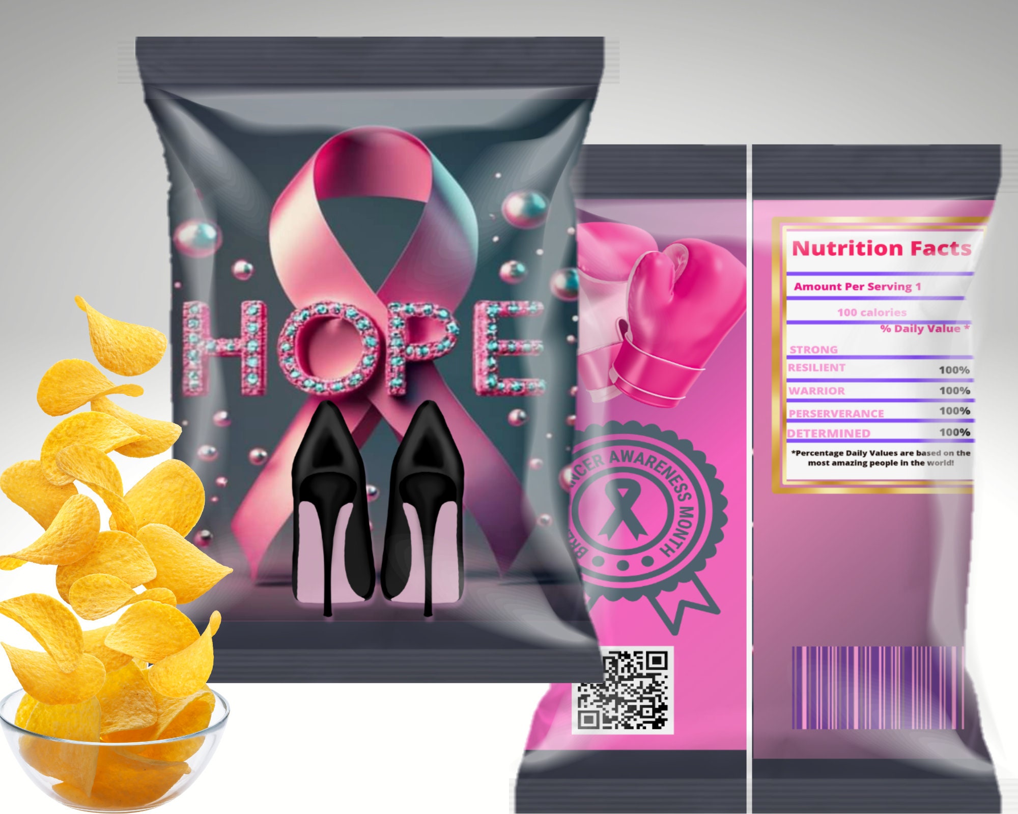 Breast Cancer Awareness | Hope | Chip Bag | October | Wear Pink | Survivor | Warrior | Chip Bag ...