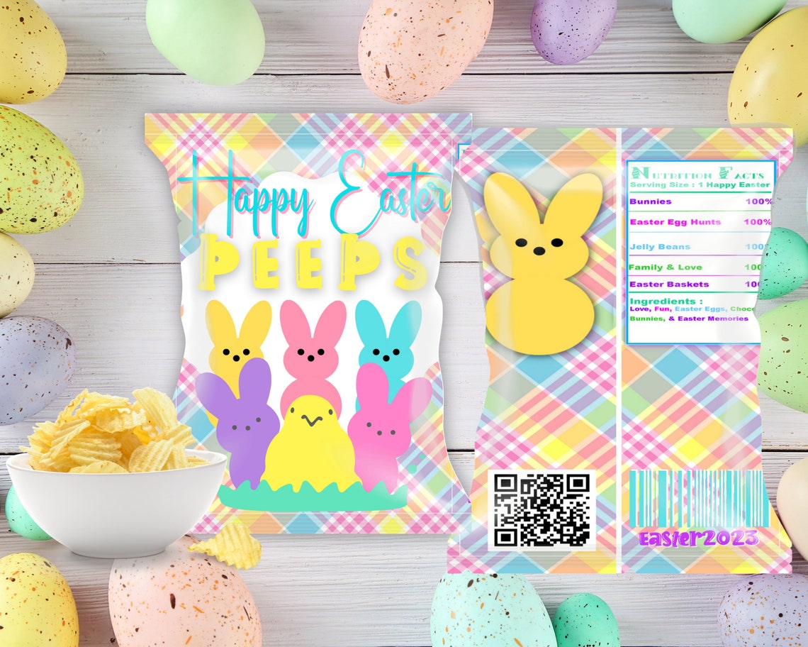 Easter Chip Bag Printable Easter Basket Stuffers Easter - Etsy