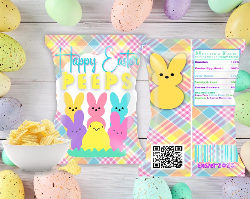 Easter Chip Bag Printable Easter Basket Stuffers Easter - Etsy
