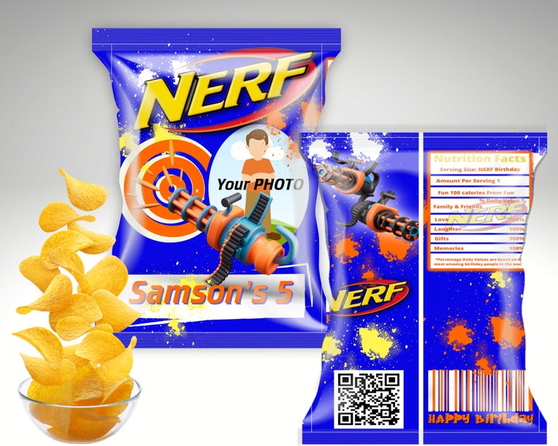 Printable Birthday Party| Chip Bags | Custom Treats Package| Chip Bag ...