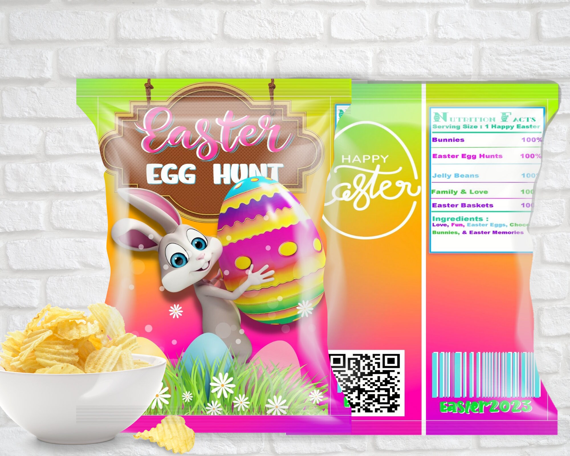 Custom Chip Bag Template | Easter Chip Bag | Custom Part Favors ...