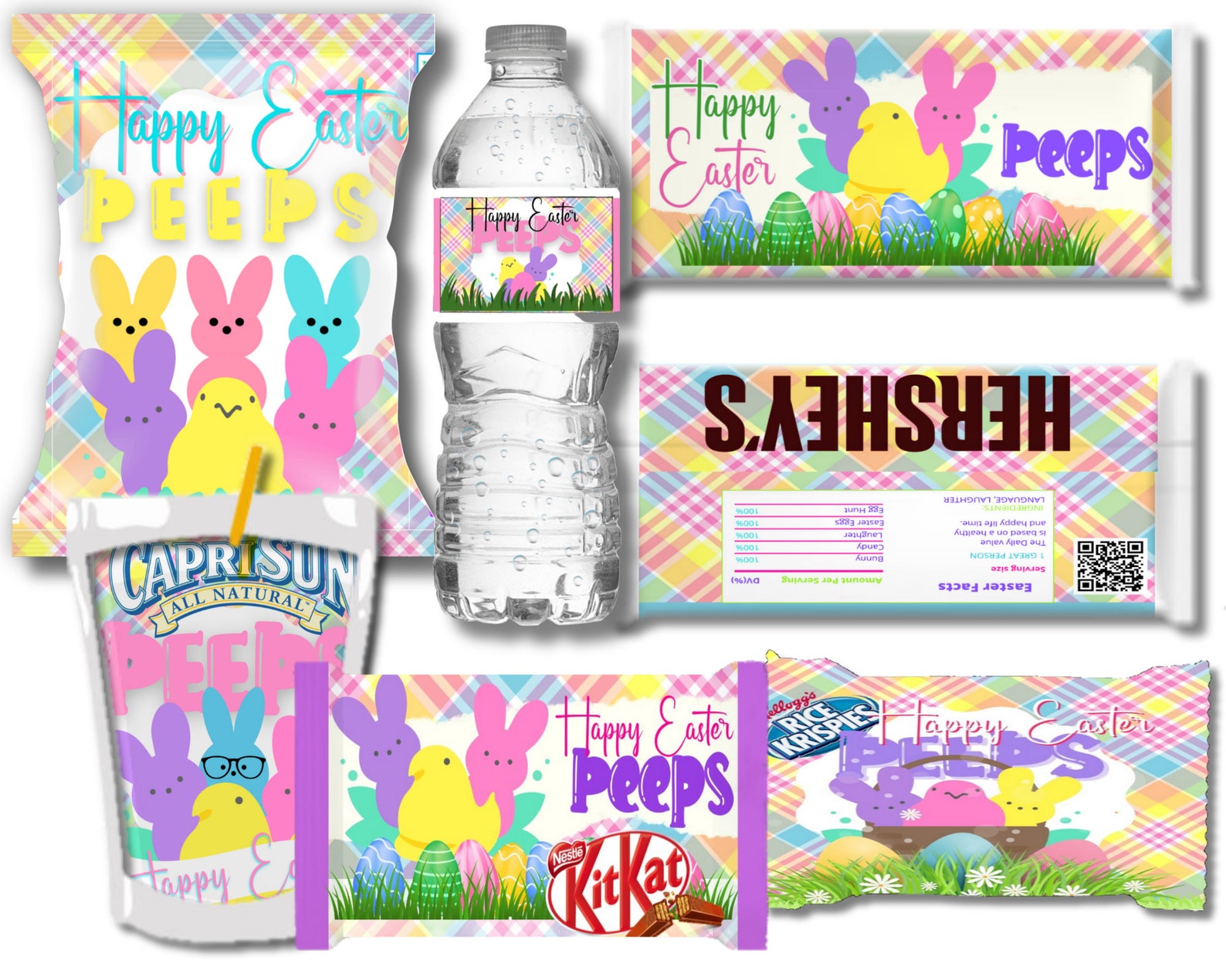 Easter Chip Bags | Juice Pouch | Water Bottle | Rice Cereal Bar | Candy ...