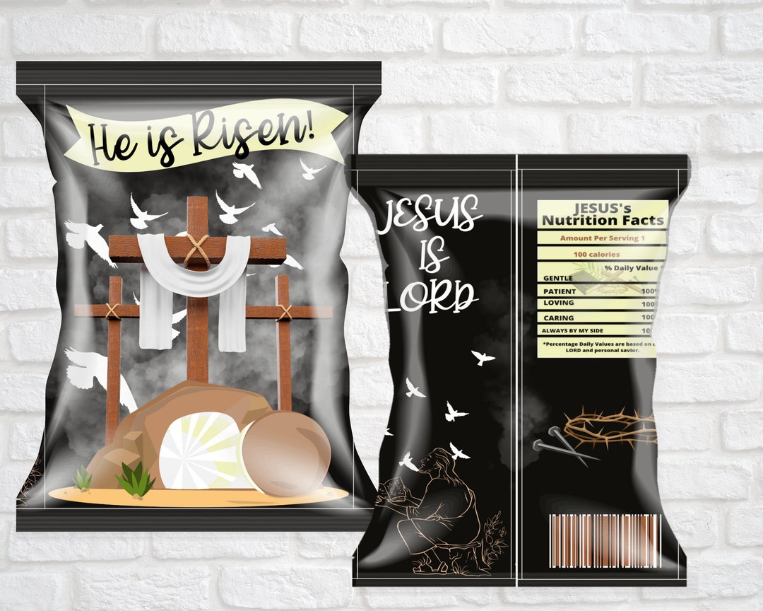 He is Risen Easter | Religious Treats Package| Chip Template| JESUS is ...