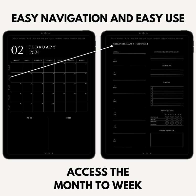 2024 Monthly Planner, 2024 Monthly Calendar Digital, Monthly Weekly ...