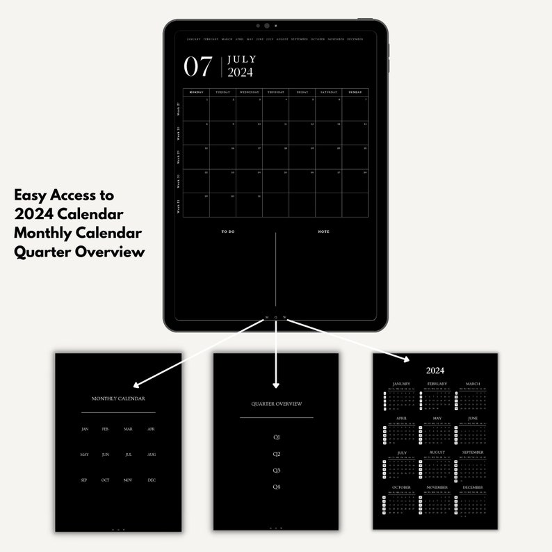 2024 Monthly Planner, 2024 Monthly Calendar Digital, Monthly Weekly ...