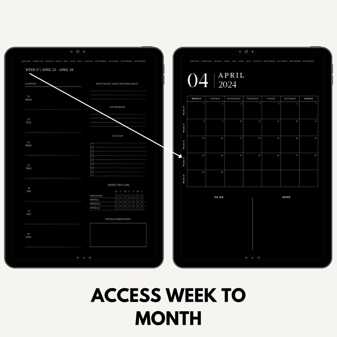 2024 Monthly Planner, 2024 Monthly Calendar Digital, Monthly Weekly ...