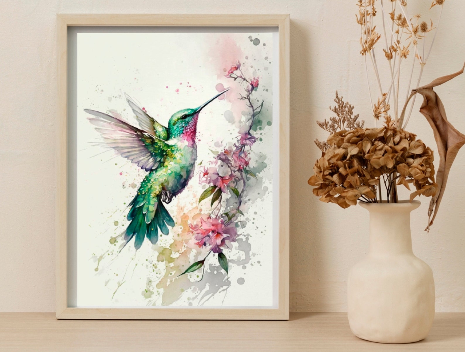 Watercolor Art Marbella: the Beautiful Hummingbird Printable Art Wall ...