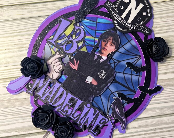 3D Wednesday Addams Frame Cake Topper - Etsy