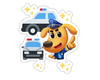 Sheriff Labrador Stickers, Safety Sheriff Labrador Birthday Labels for ...