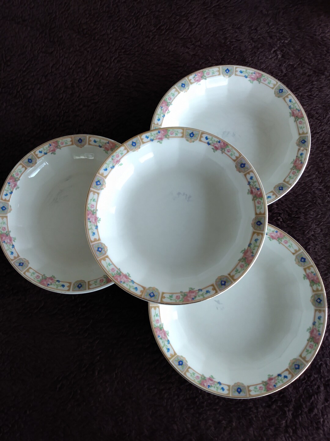 1926 Edward M. Knowles Plaza 7.5 Inch Soup Bowls Set of 4 (see ...