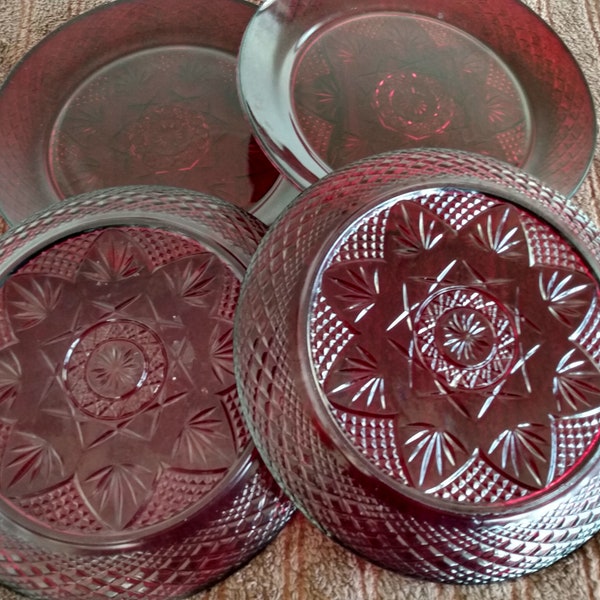 Ruby Red Plate - Etsy