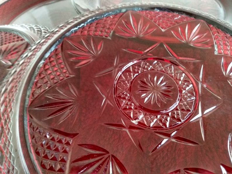 4 Luminarc Ruby Red Dinner Plates France Cristal D'arques 10 1/8 Inch ...