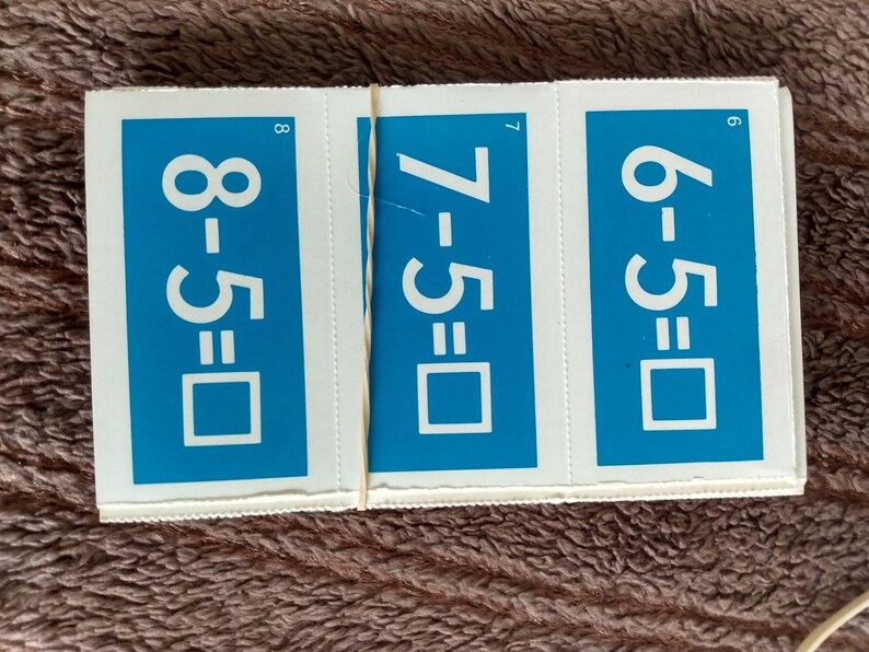 Vintage 1985 Quizmo Addition Subtraction Classroom Educational Bingo ...