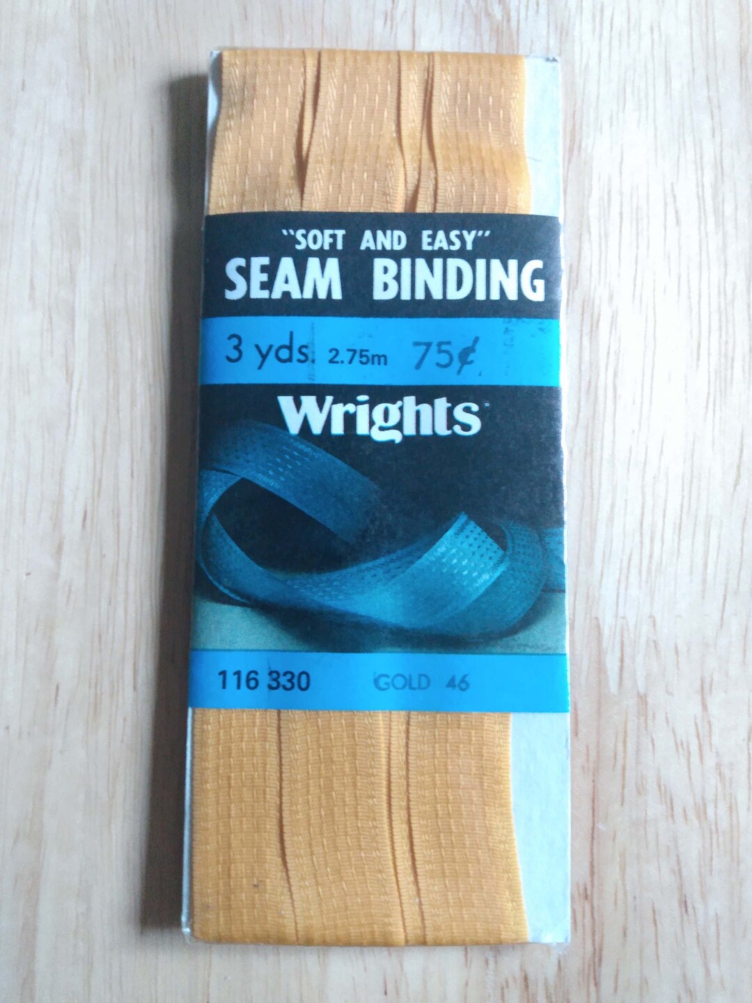 1980 Vintage Wrights Gold 46 Seam Binding "soft and Easy" 3 Yards 100% ...